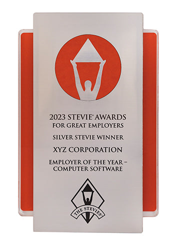 Silver Stevie Silhouette Wall Plaque for 2024 German Stevie Award Winn ...